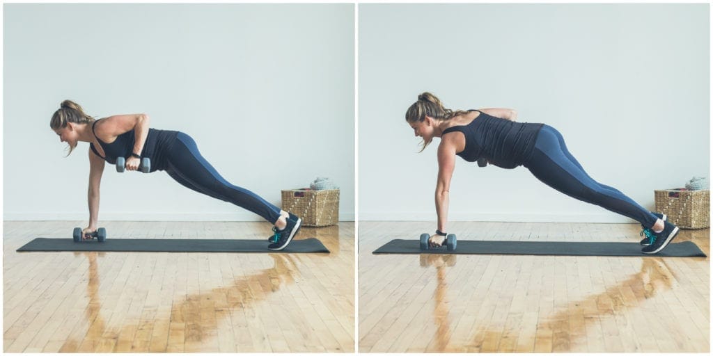 Plank + Alternating Row - Nourish, Move, Love