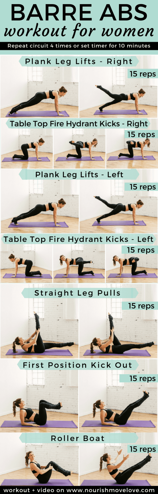 10 Minute Barre Core Workout {butt Abs} Nourish Move Love