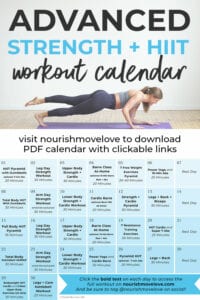 30-Day Advanced Strength + HIIT Workout Plan | Nourish Move Love
