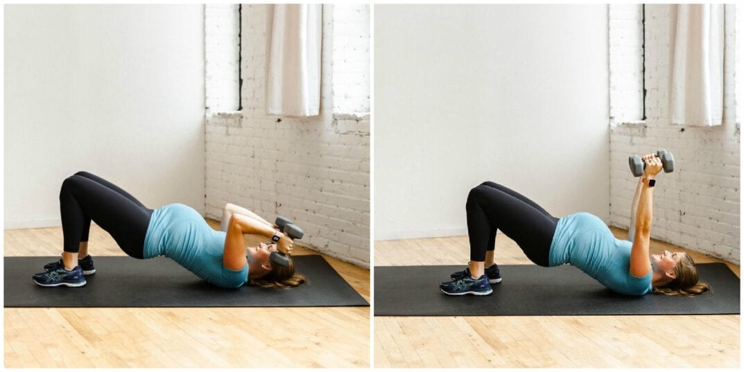 Glute Bridge And Skull Crushers Full Body Workout Nourish Move Love