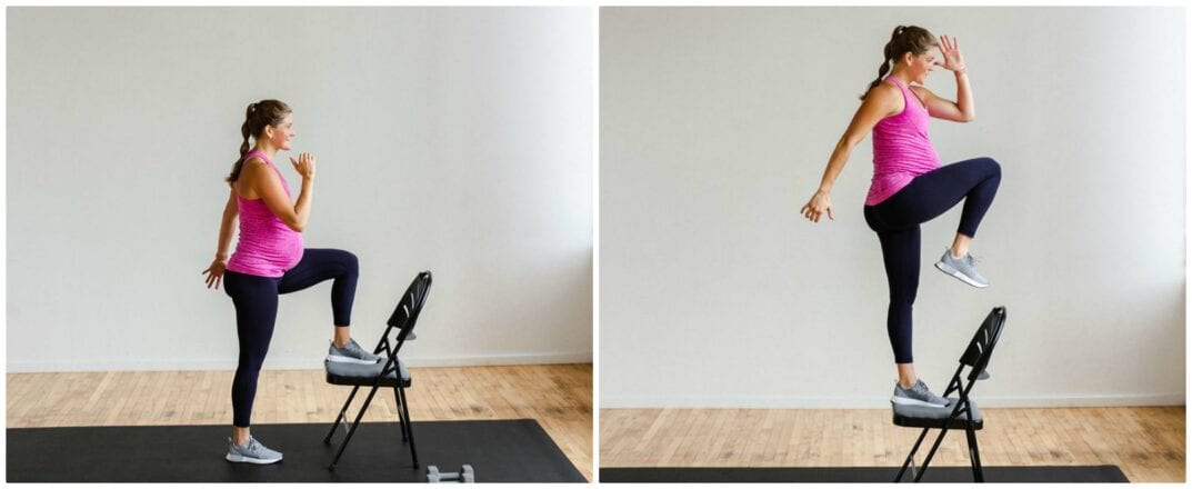 chair step ups collage - Nourish, Move, Love