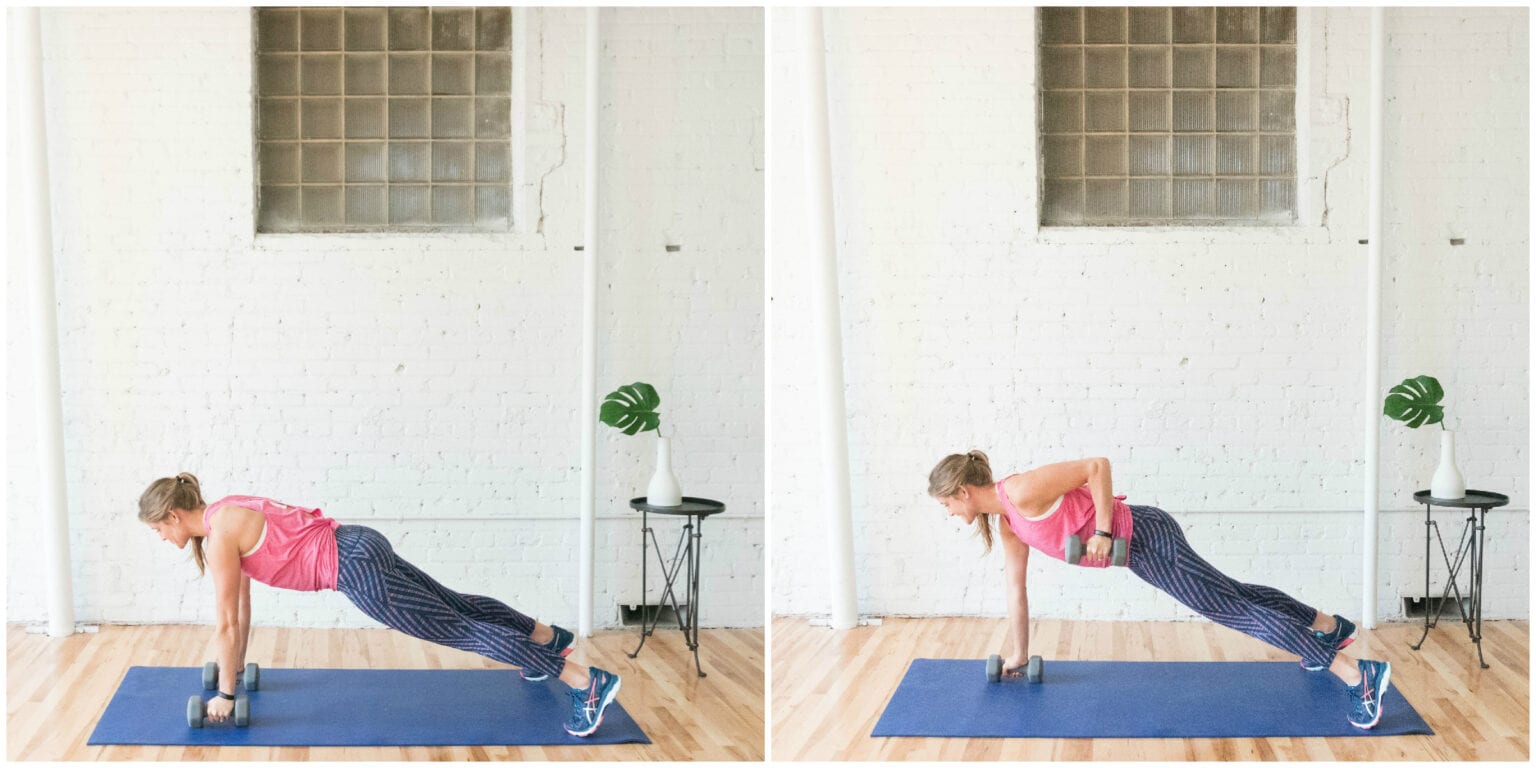 plank rows | back exercises - Nourish, Move, Love