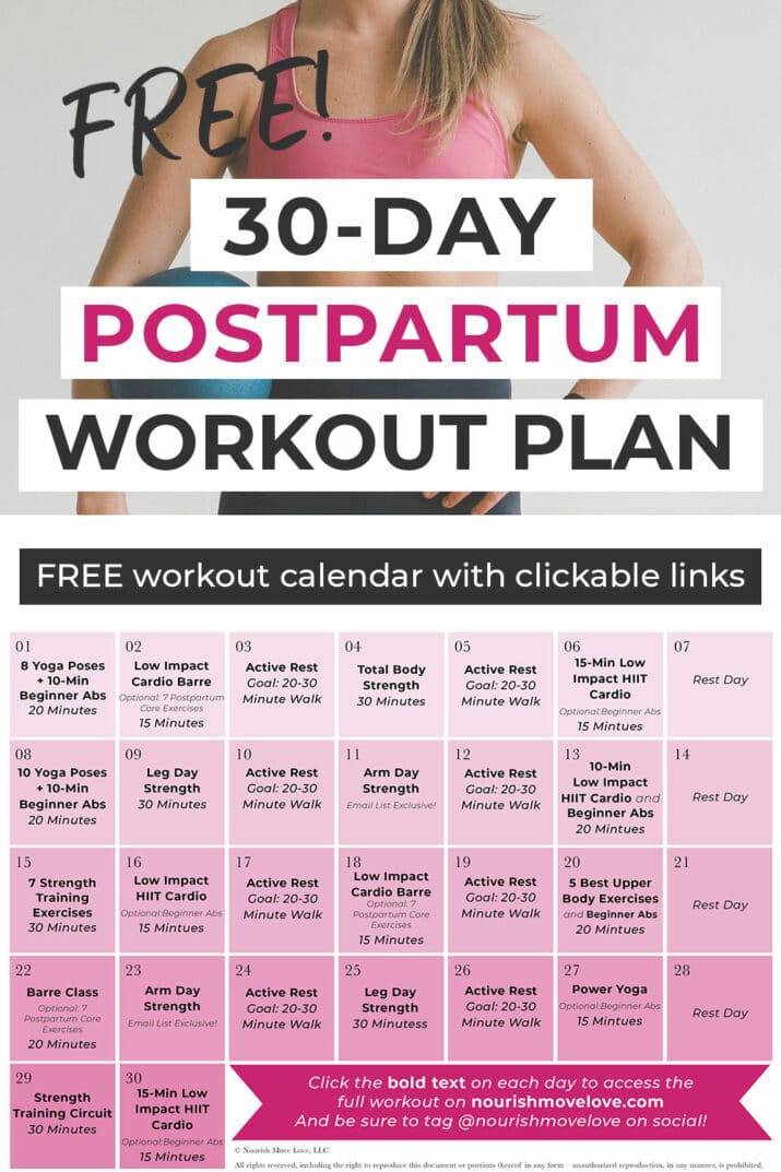 30 Day Postpartum Workout Plan Free PDF 30 Day Postpartum Workout Plan Free PDF