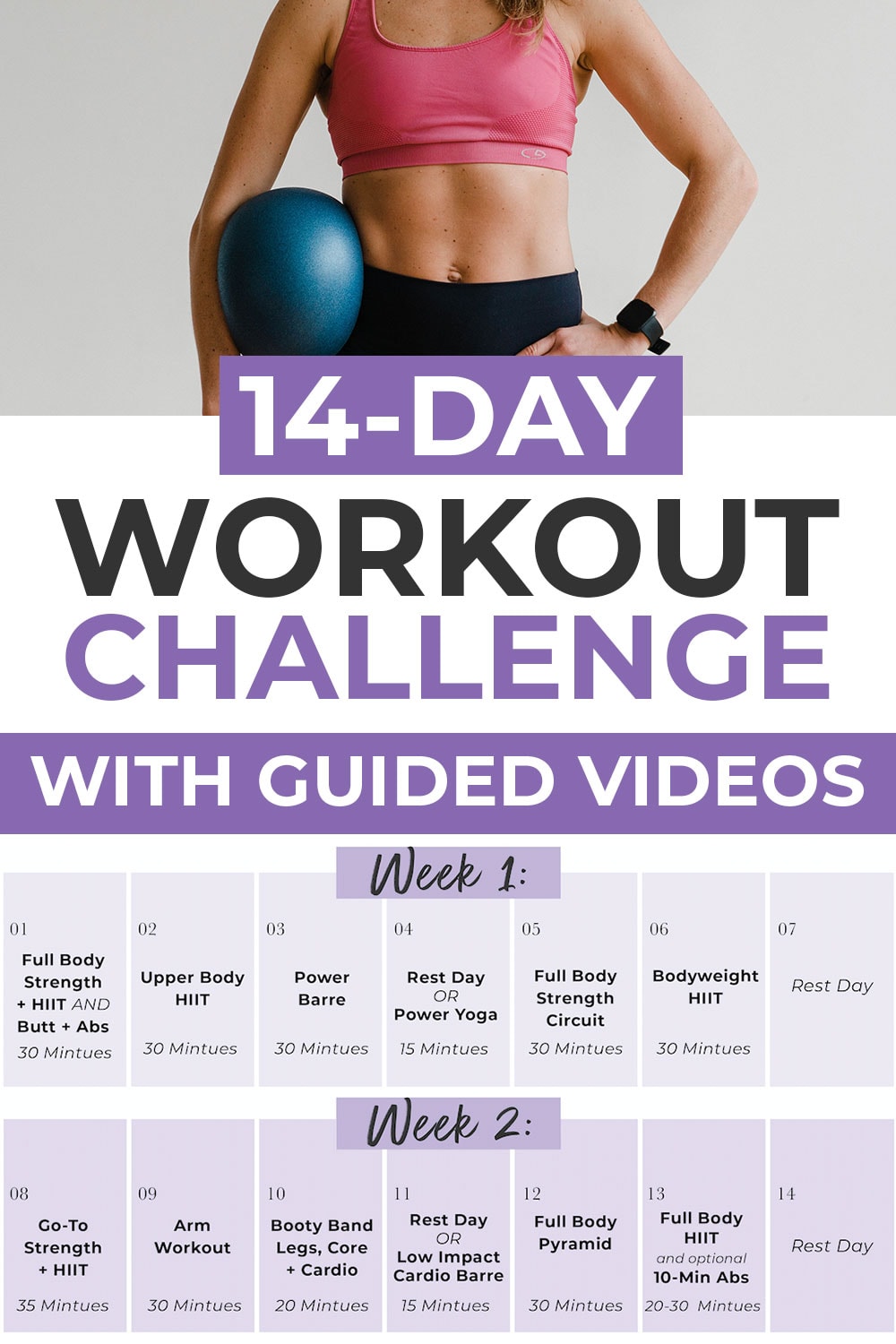 14 Day Workout Challenge Full Body Workout Plan Nourish Move Love