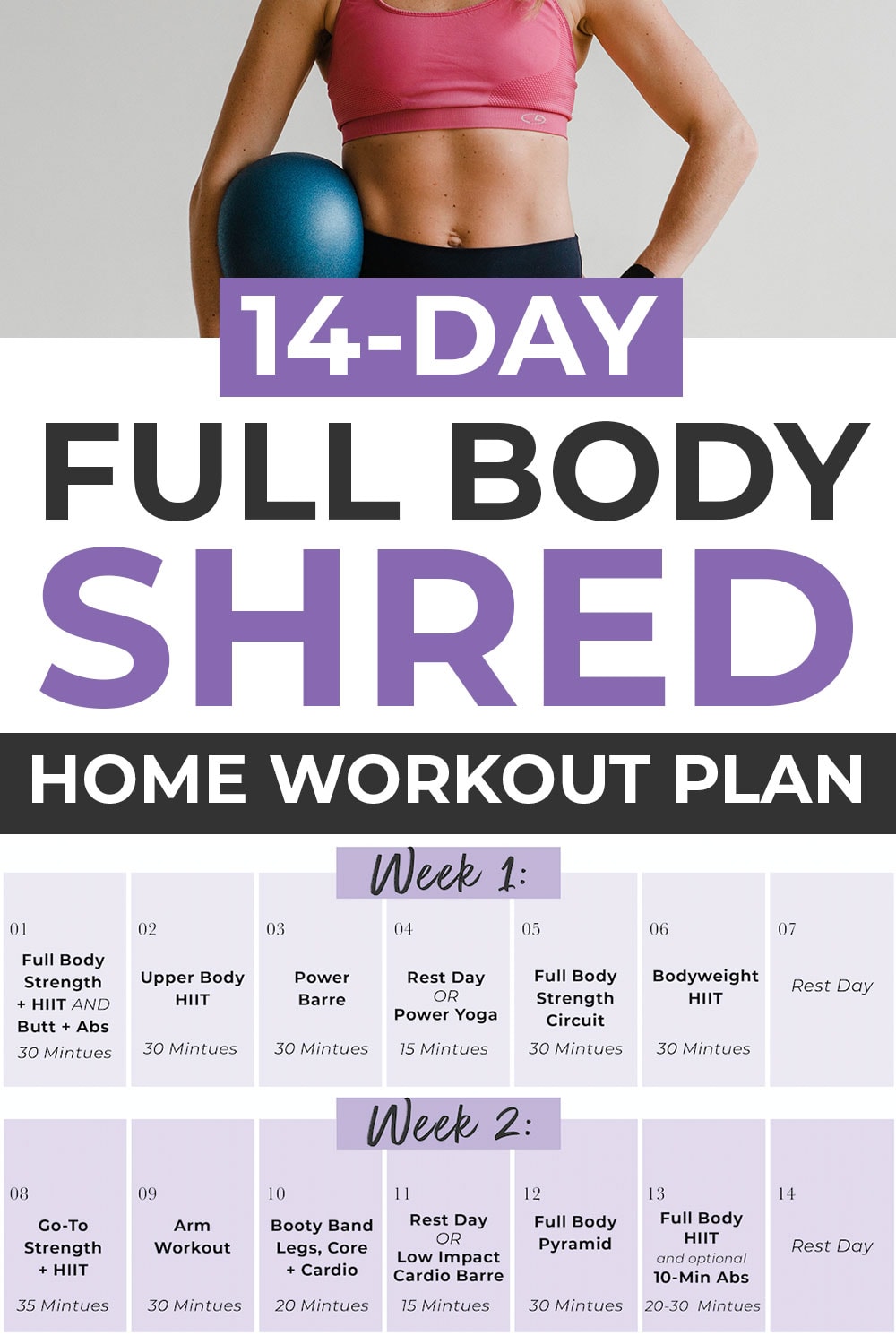14 Day Workout Challenge Full Body Workout Plan Nourish Move Love