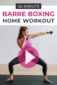 45-Minute Barre Cardio Kickboxing (Video) | Nourish Move Love