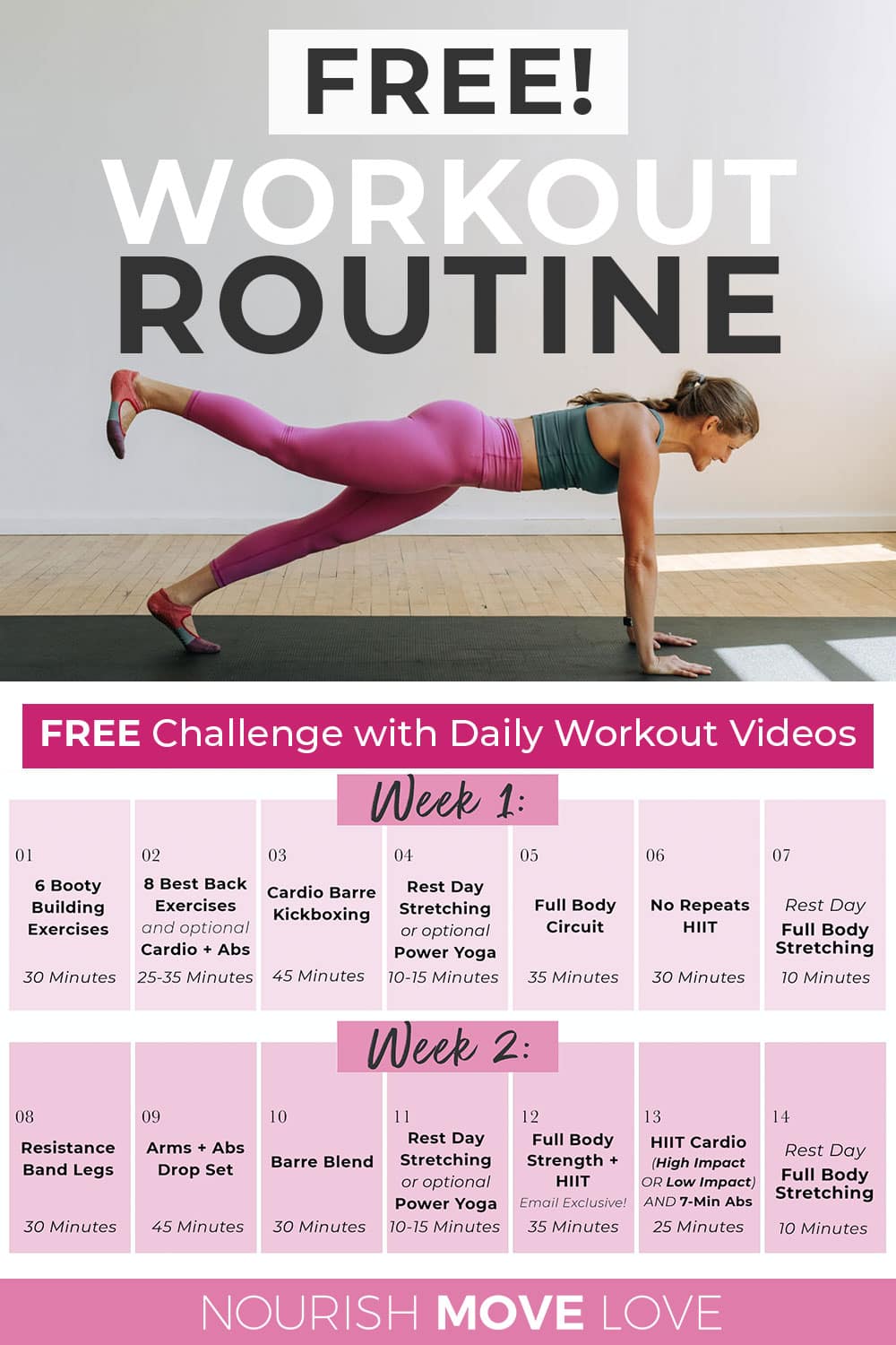 Free Workout Plan For Women Nourish Move Love
