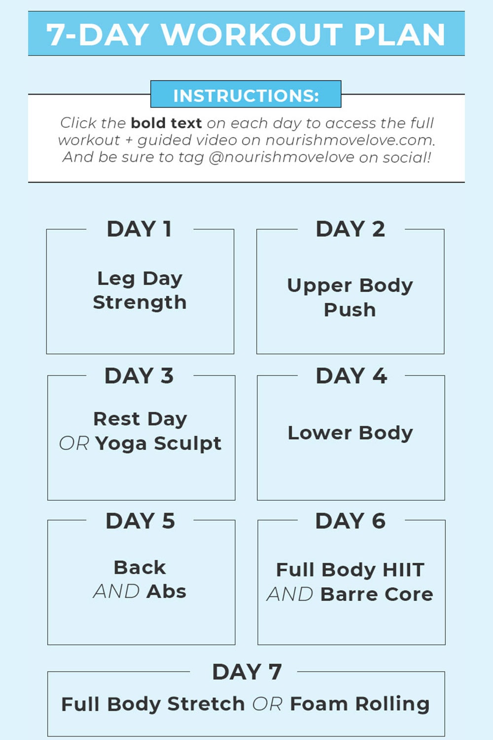 7-Day Workout Plan for Women