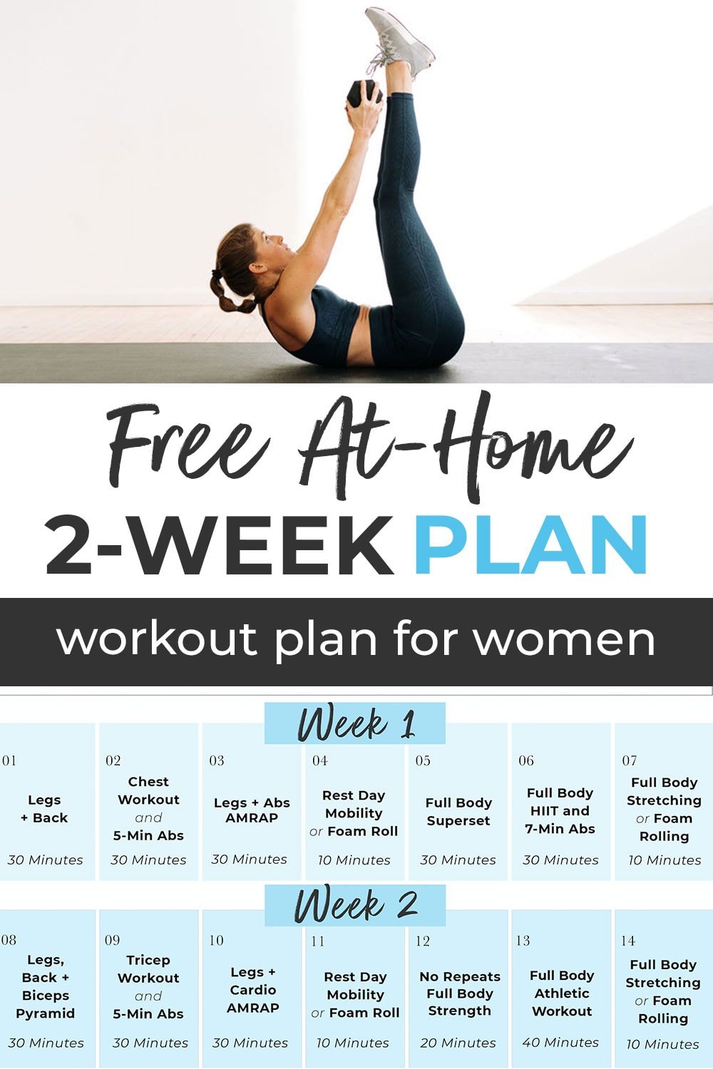2-Week Workout Plan (Free Meal Plan Included) | Nourish Move Love