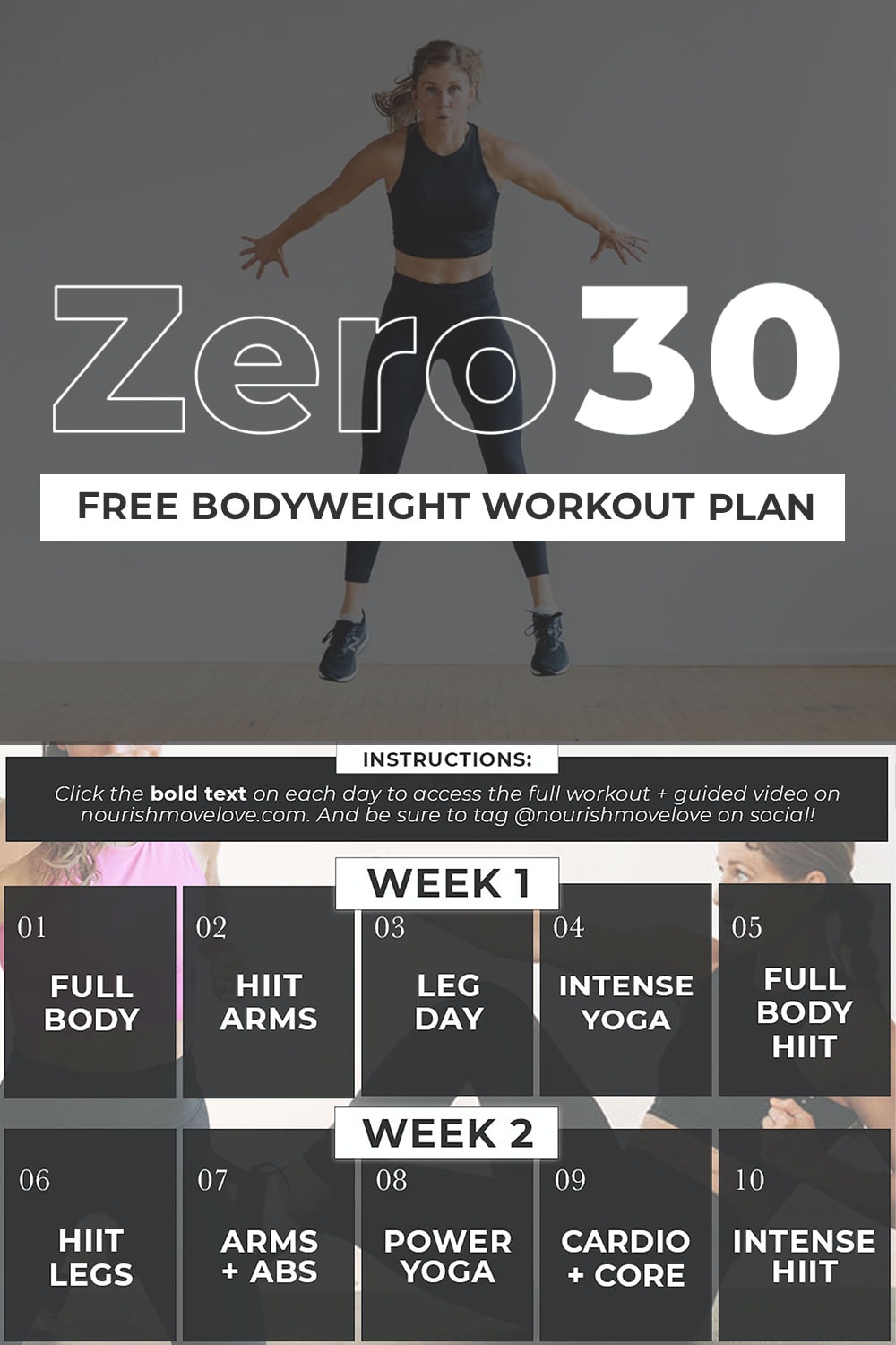 Zero30 Bodyweight Workout Plan (FREE PDF) | Nourish Move Love