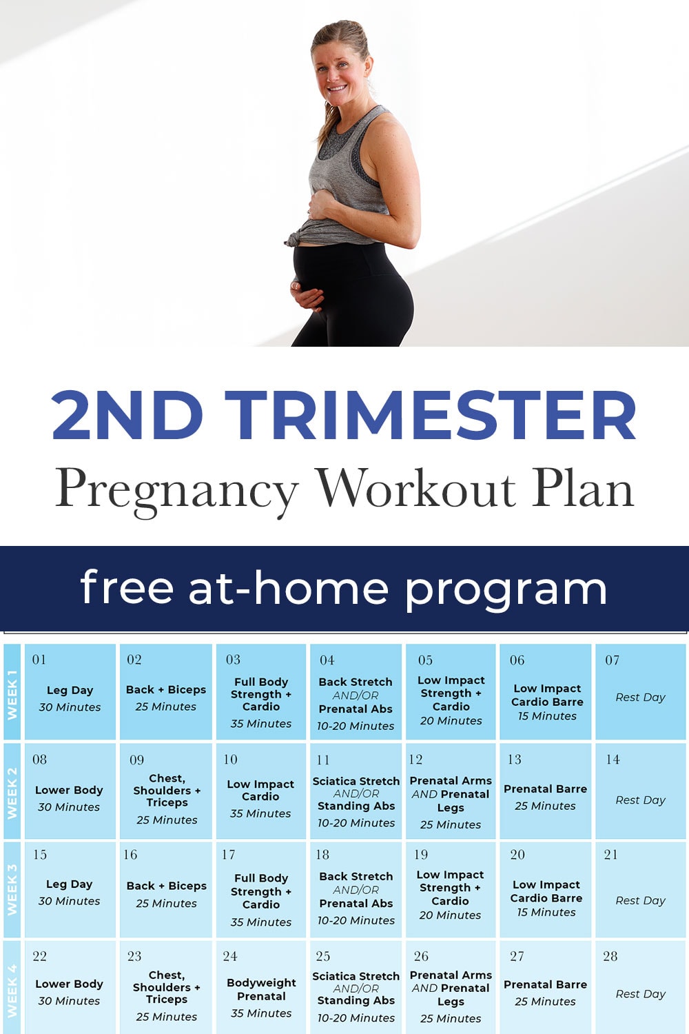 Second Trimester Workout Plan (Free PDF) | Nourish Move Love