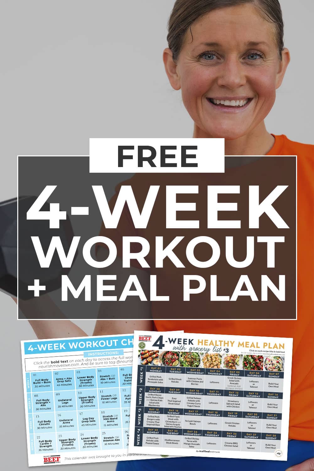 4-Week Workout Plan PDF (with Meal Plan!) | Nourish Move Love