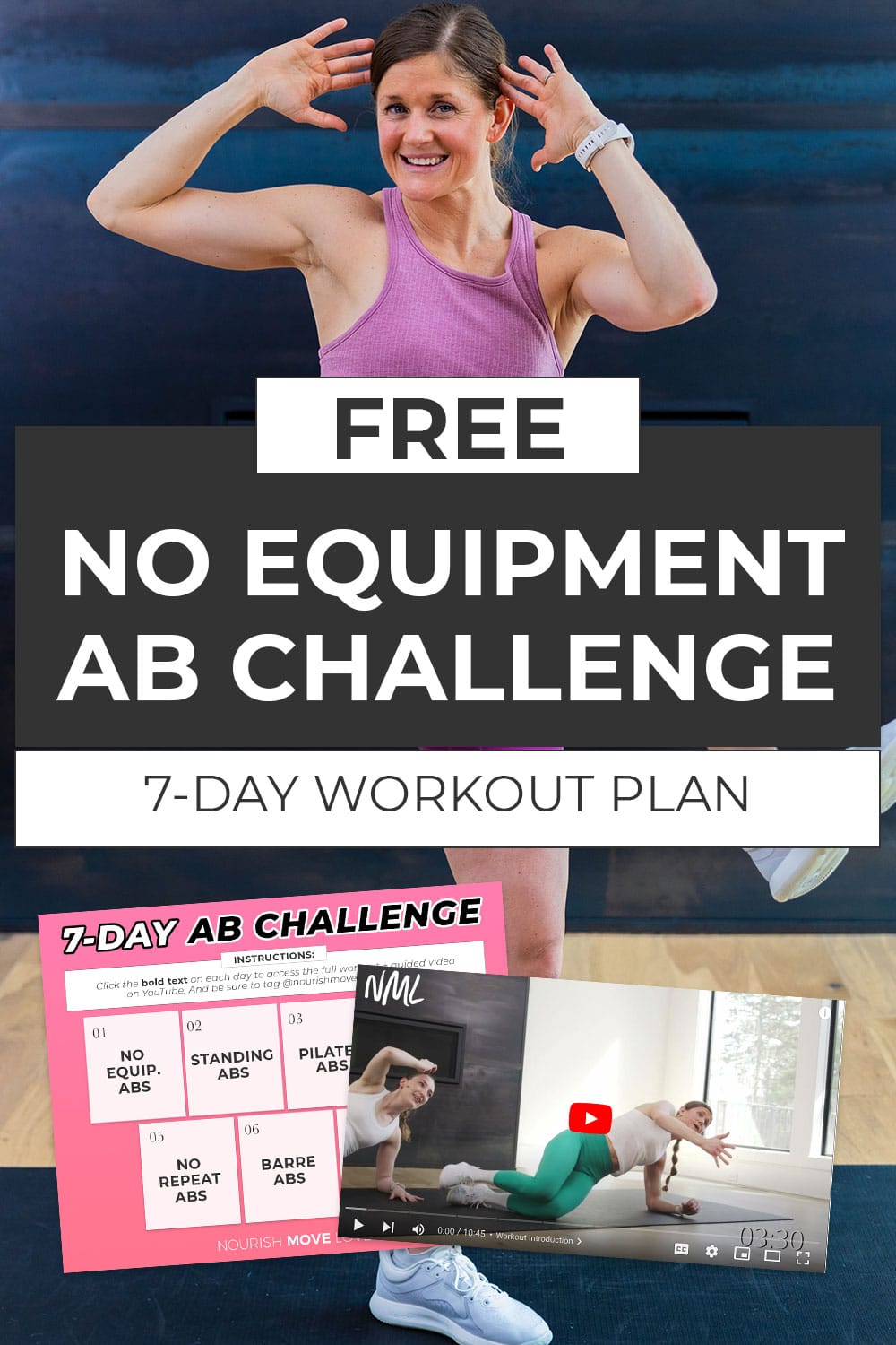 7-Day Ab Challenge (No Equipment | PDF) | Nourish Move Love
