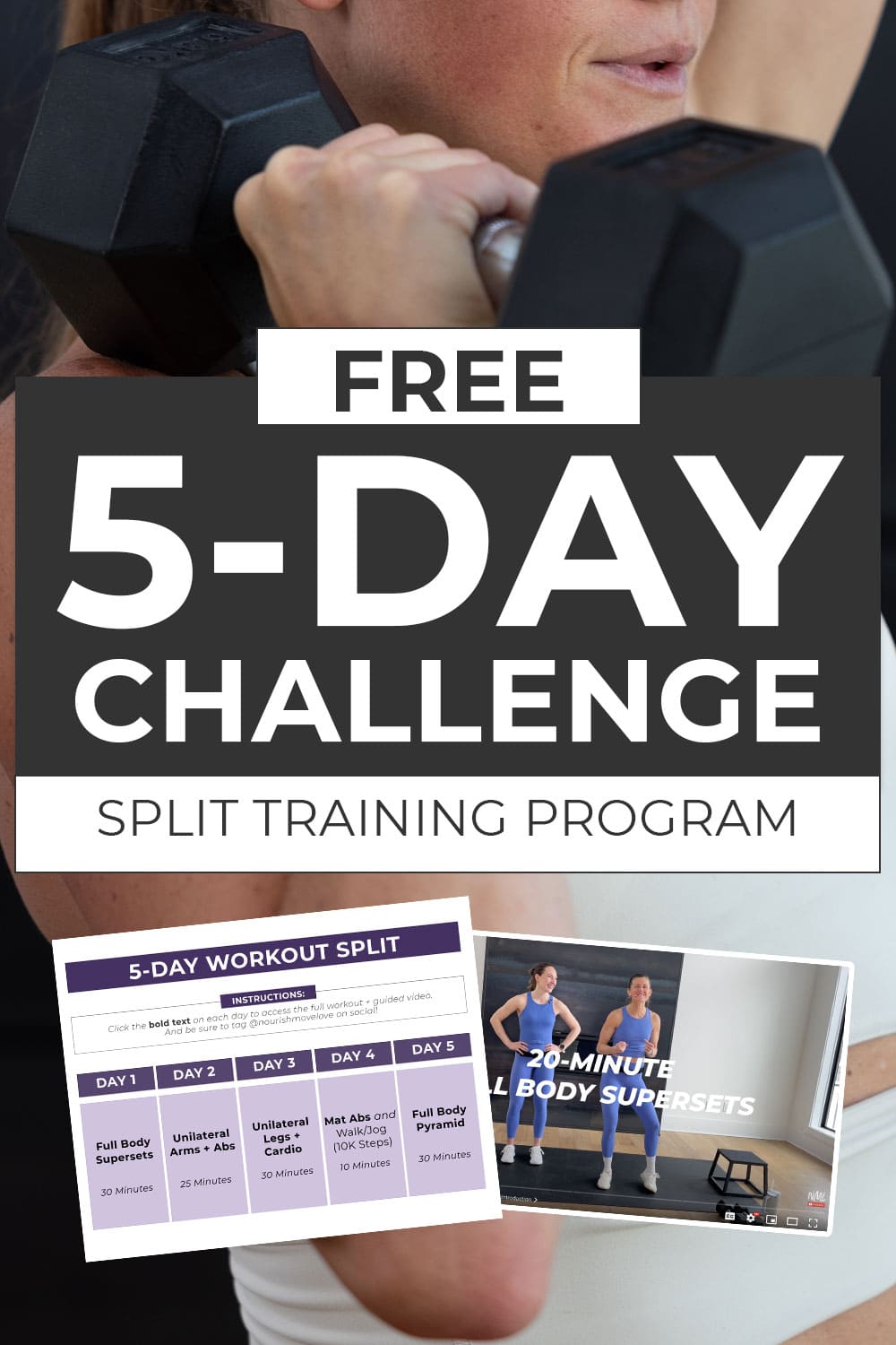 5-Day Workout Split (YouTube Videos + Calendar)