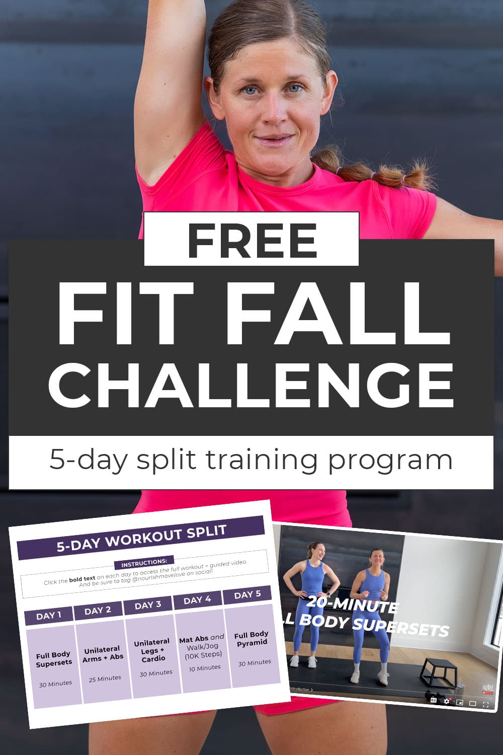 5-Day Workout Split (YouTube Videos + Calendar)