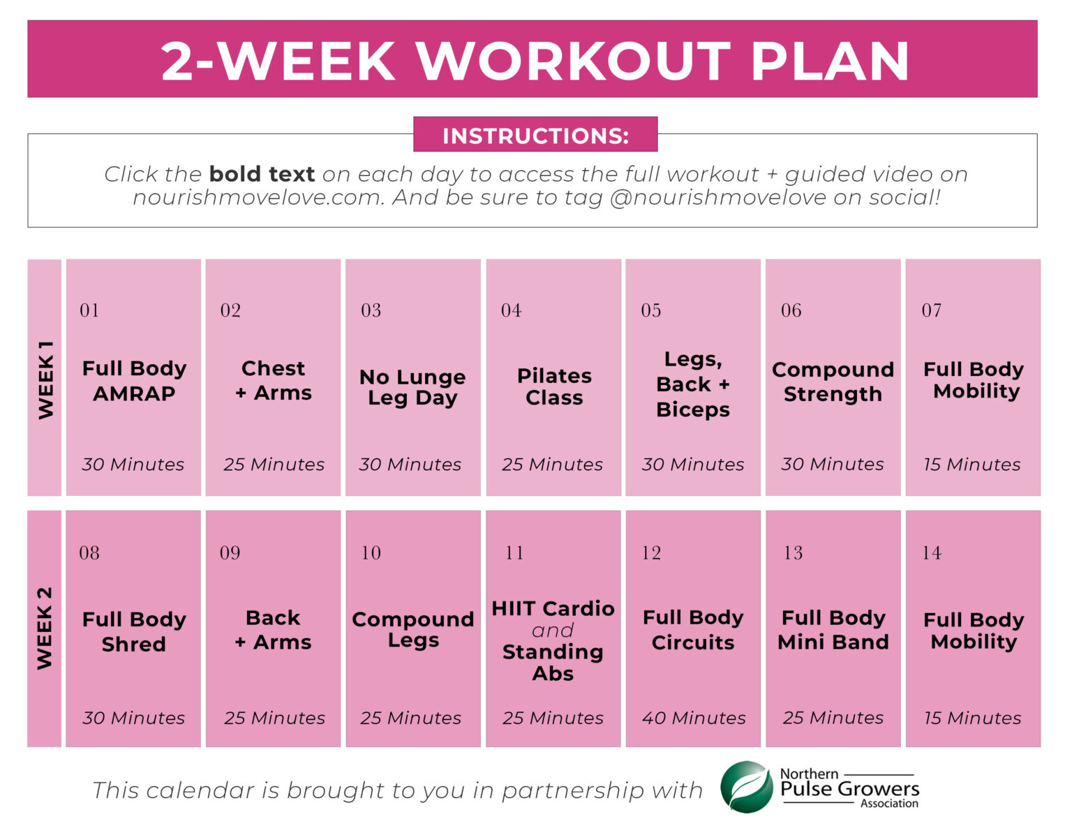 Free 2-Week Workout and Meal Plan (PDF) | Nourish Move Love