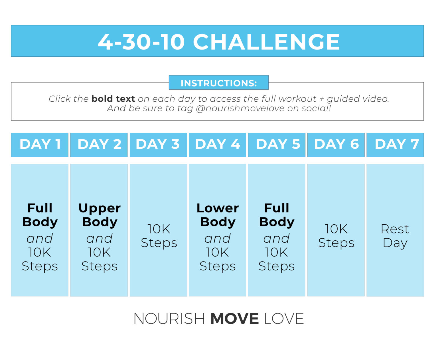 4-30-10 Method Free Workout Plan (PDF) | Nourish Move Love