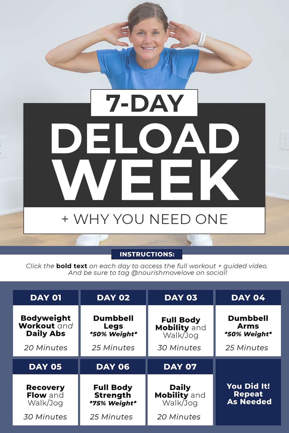 7 Day Deload Week Workout Plan Pdf Nourish Move Love