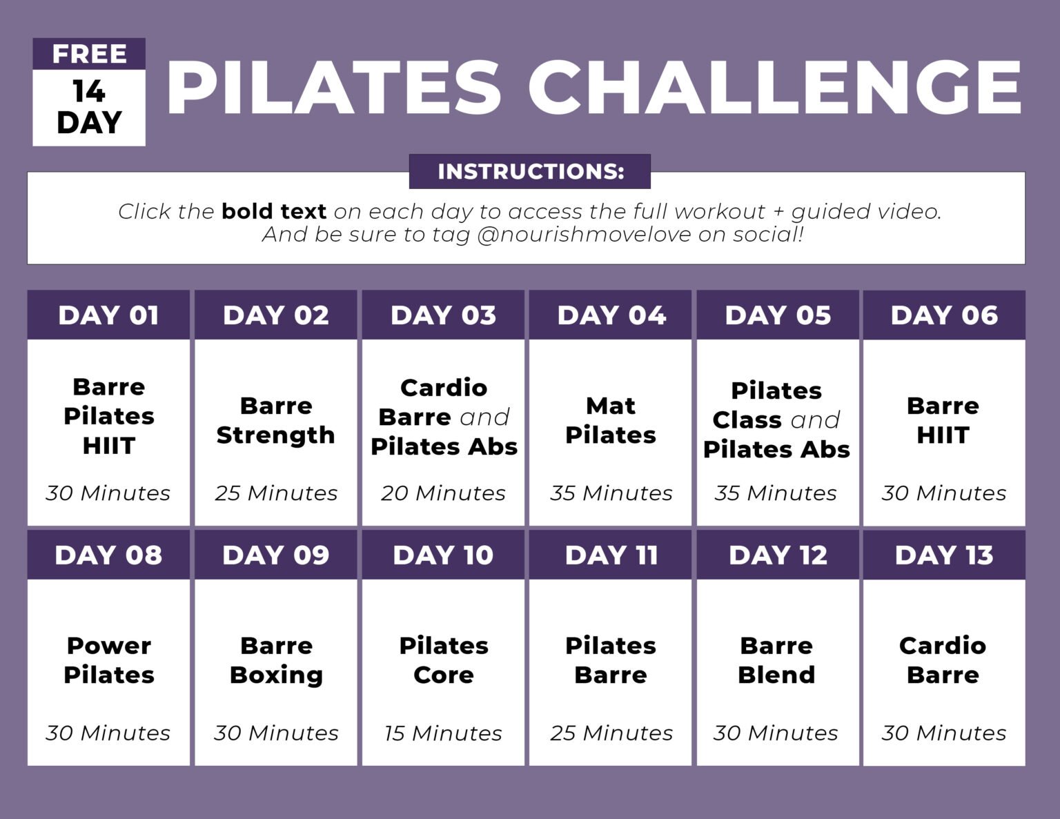 2-Week Barre and Pilates Challenge (Free PDF) | NML