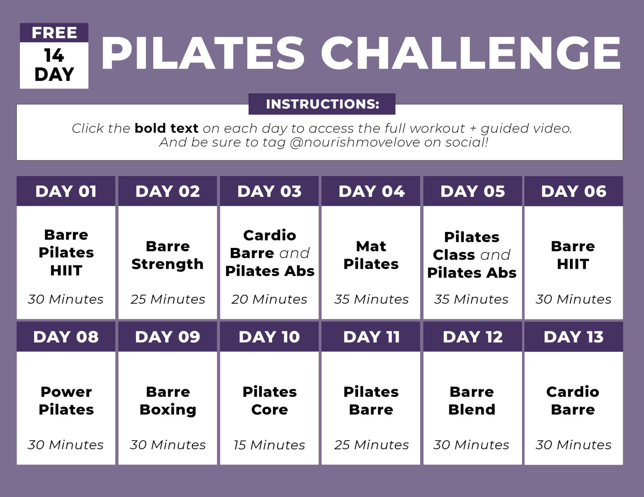 2-Week Barre and Pilates Challenge (Free PDF) | NML