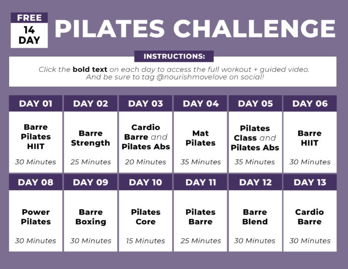 2-Week Barre and Pilates Challenge (Free PDF) | NML