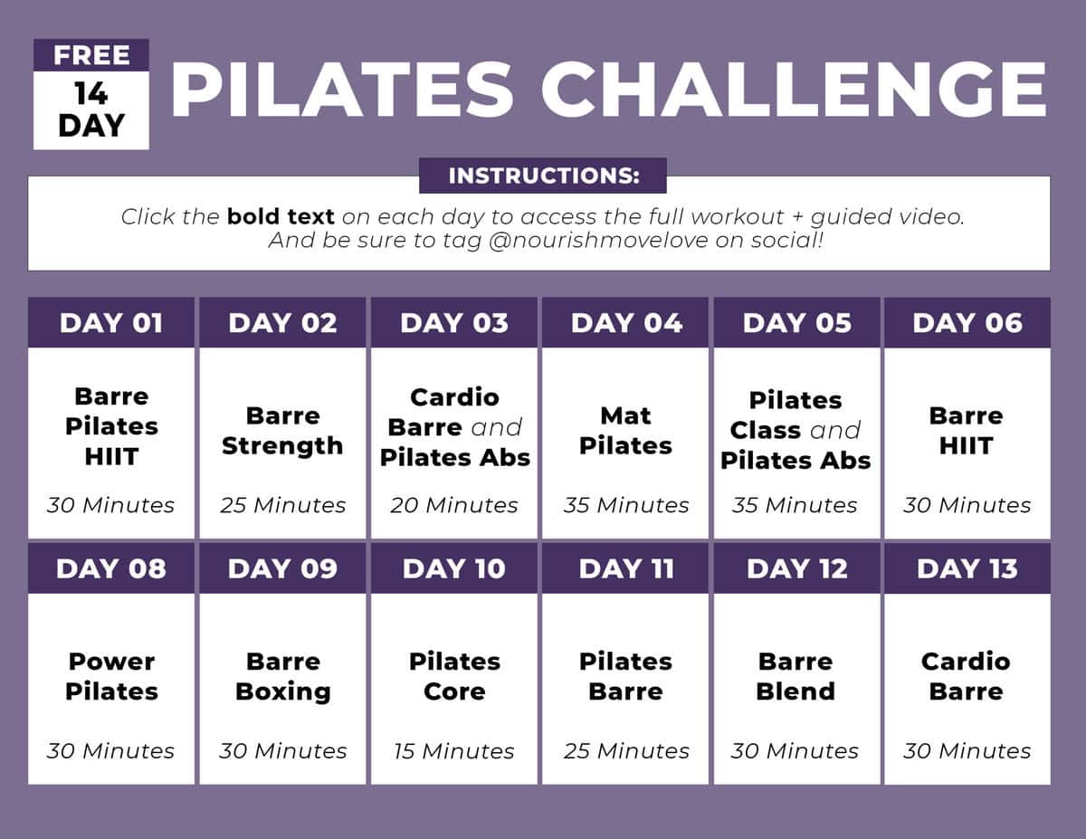 2-Week Barre and Pilates Challenge (Free PDF) | NML