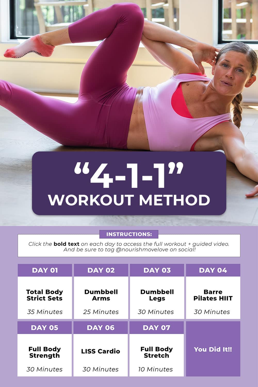 4-1-1 Method Workout Plan (Free PDF) | Nourish Move Love