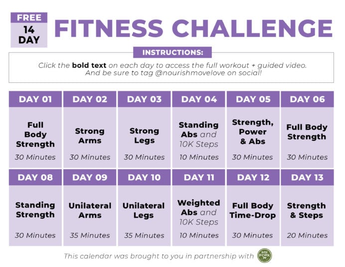 2-Week Fitness Plan and Meal Plan (PDF) | Nourish Move Love