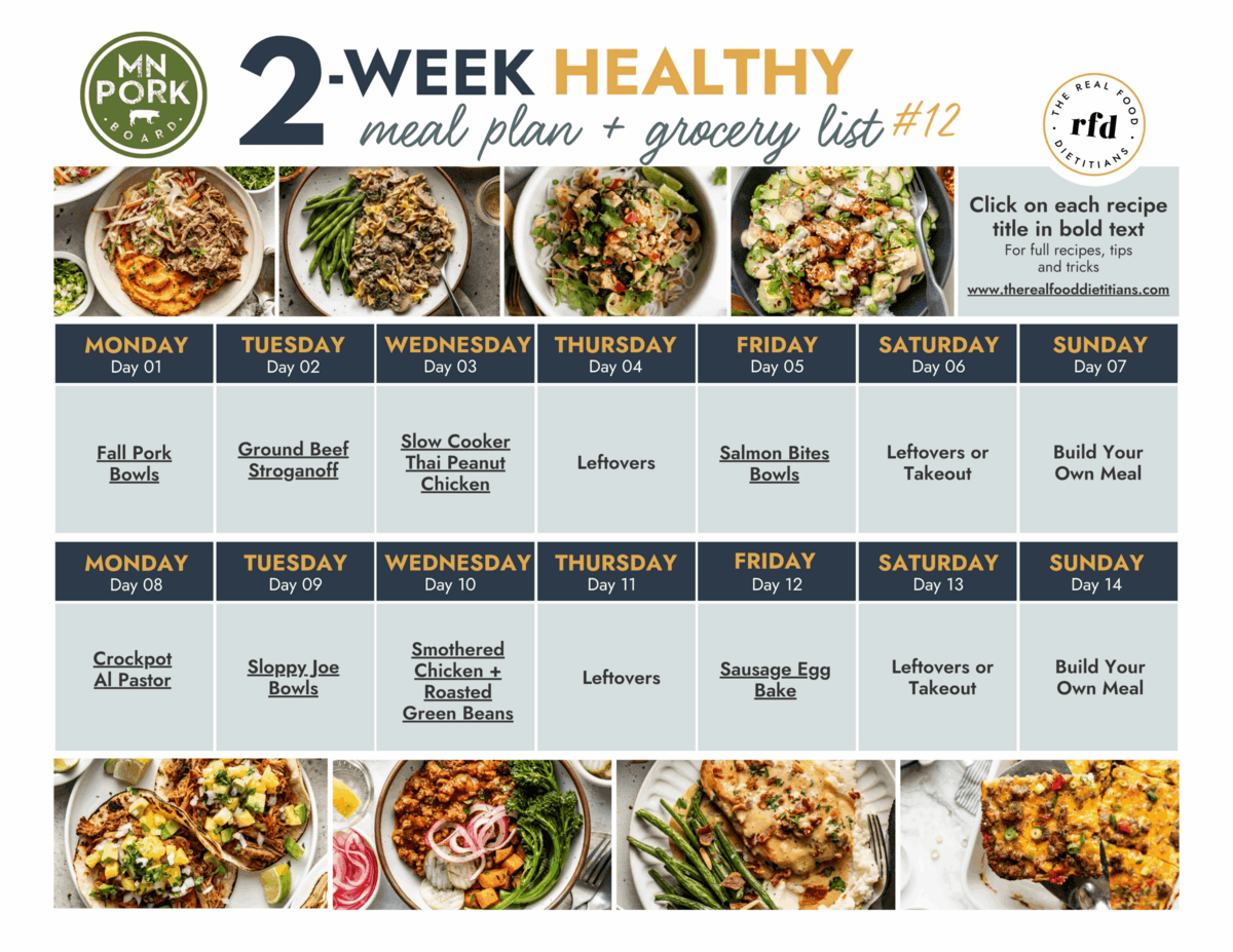 2-Week Exercise and Meal Plan (PDF)