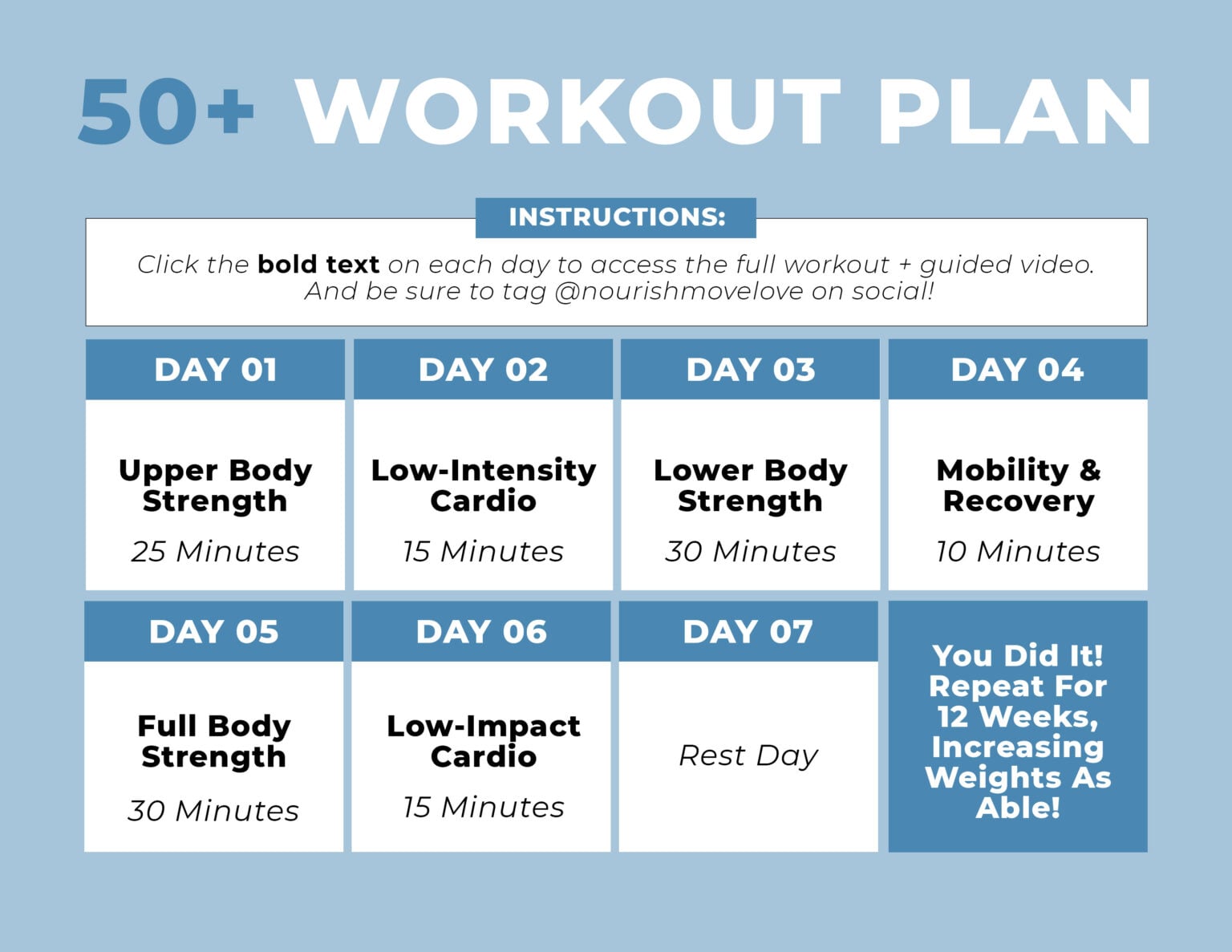 Workout Plan for 50 Year Old Women (PDF)